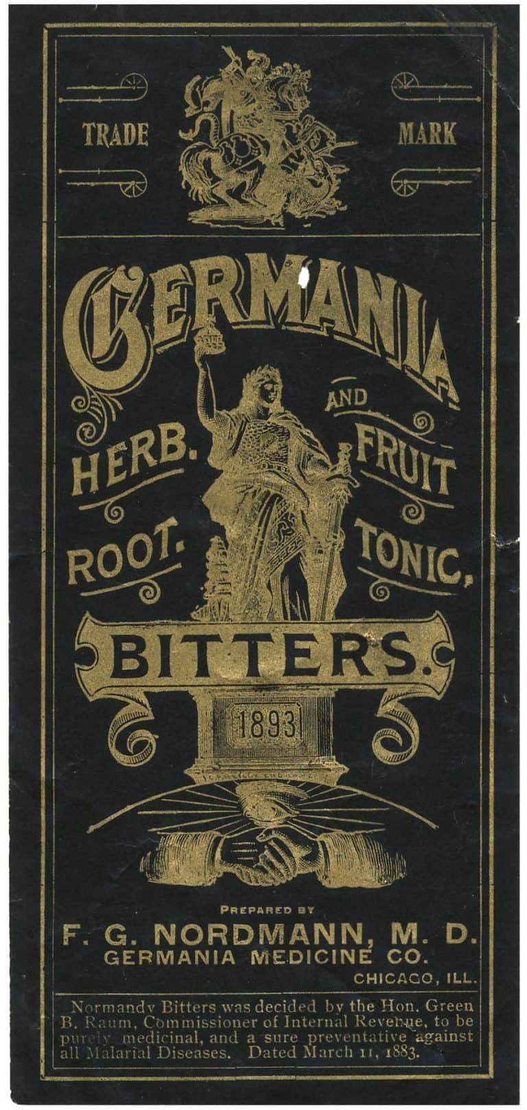 Germania Herb, Root and Fruit Tonic Bitters and the Germania Magen ...
