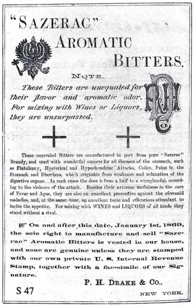 Sazerac Aromatic Bitters – P. H. Drake & Co. | Peachridge Glass